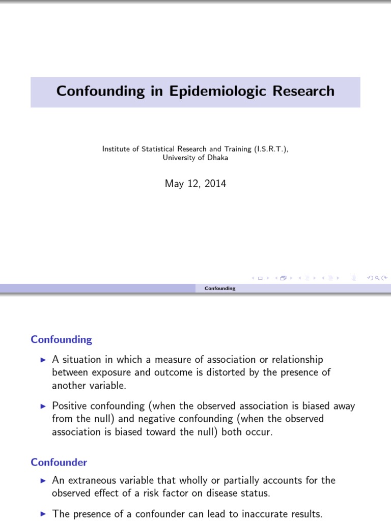 Epidemiologic research confounding | PDF | Confounding | Epidemiology