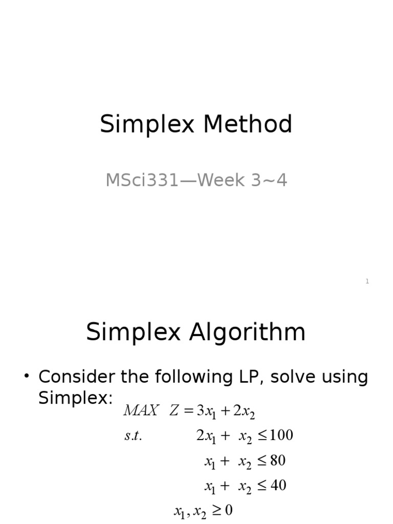 Optimal Solutions to a Linear Programming Problem with Multiple ...