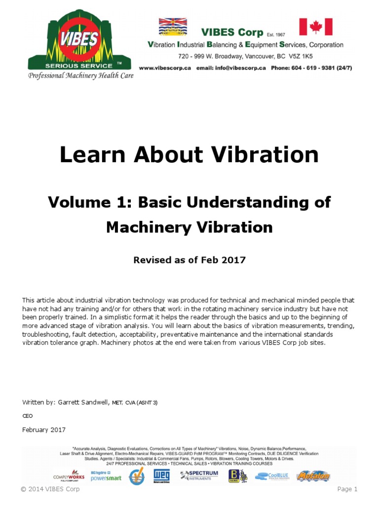 Basic Understanding of Machinery Vibration | PDF | Bearing (Mechanical) | Belt (Mechanical)