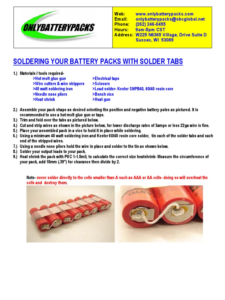 Tips To Solder Your Battery Packs | PDF
