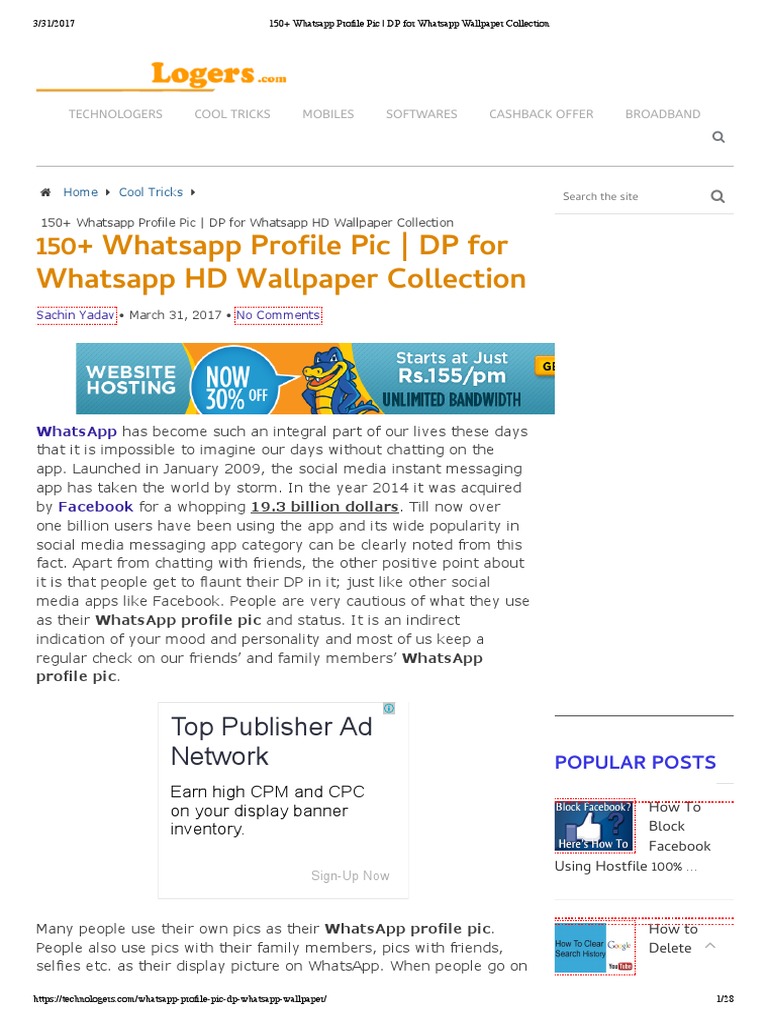 150+ Whatsapp Profile Pic - DP For Whatsapp Wallpaper Collection | PDF ...