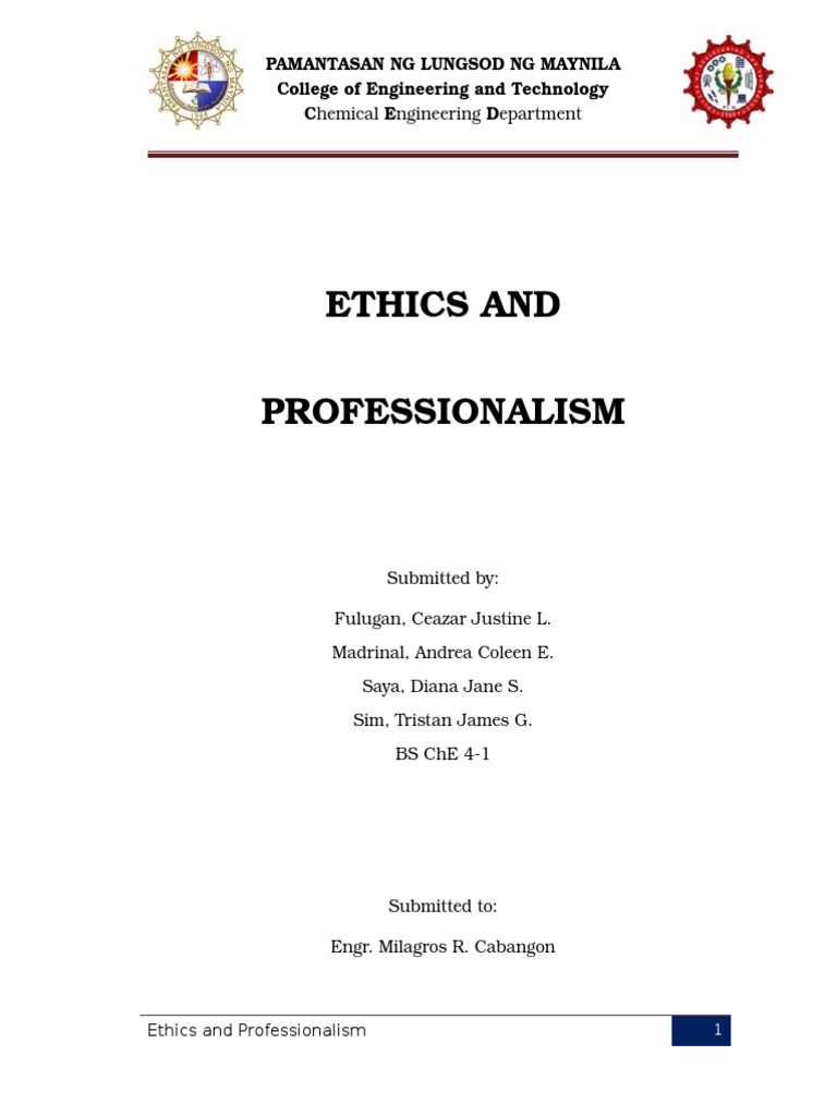 Ethics and Professionalism | PDF | Morality | Value (Ethics)