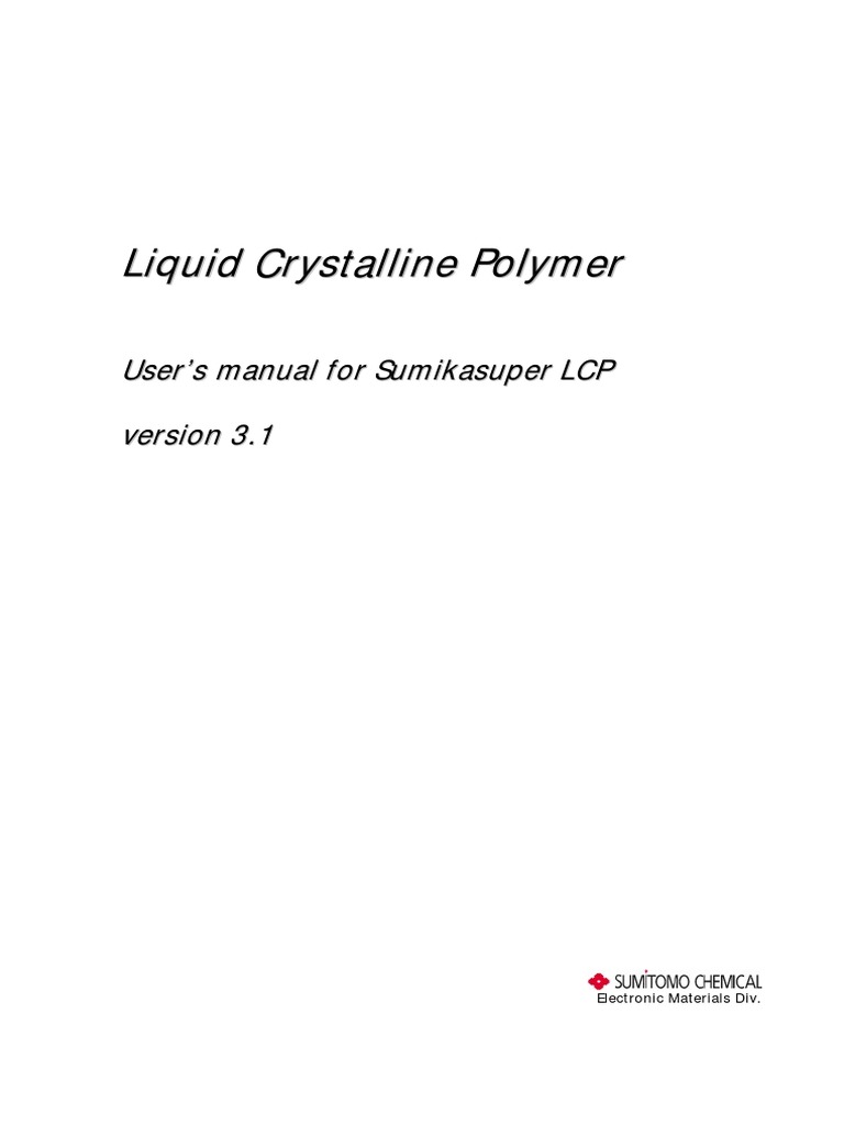 LCP Users Manual v31 e PDF | PDF | Liquid Crystal | Polymers