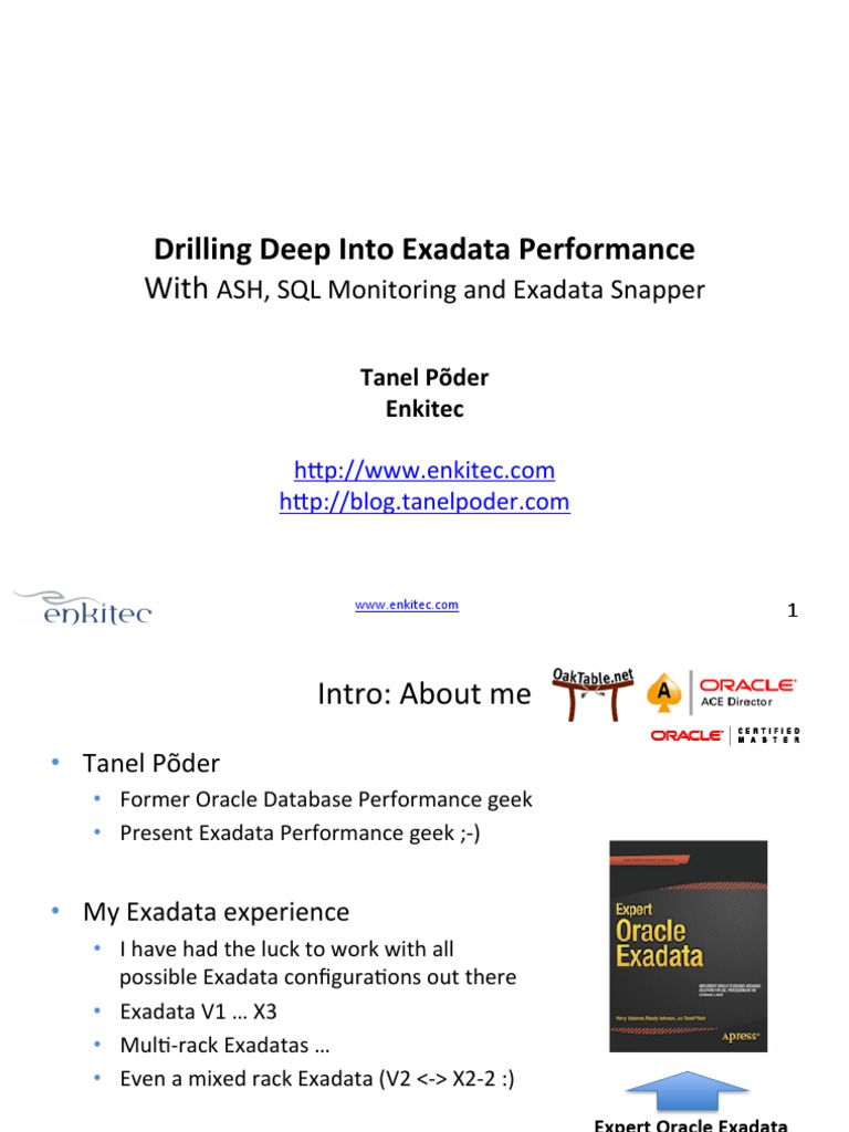 Tanel Poder Drilling Deep Into Exadata Performance PDF | PDF | Input/Output | Information Technology