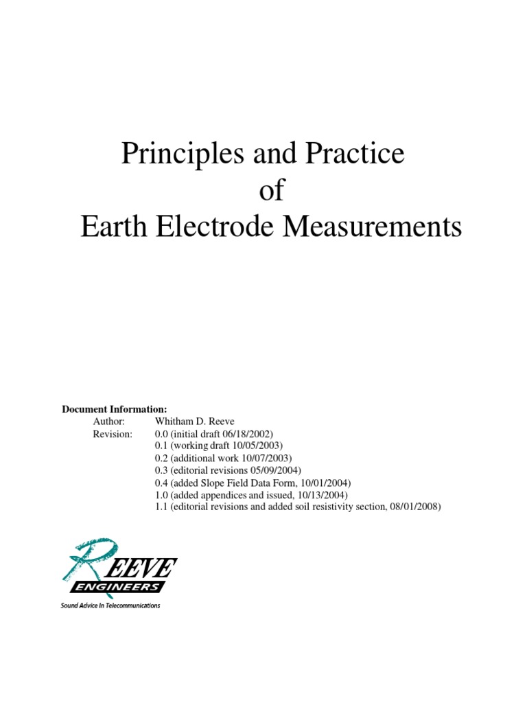 Earth Electrode Measurement Principles | PDF | Electrical Resistivity ...