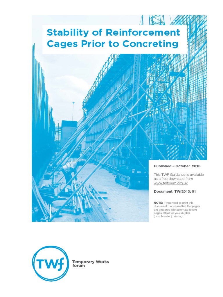Stability of Reinforcement Cages Prior To Concreting PDF | PDF ...