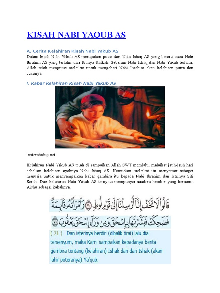 Kisah Nabi Yaqub As | PDF