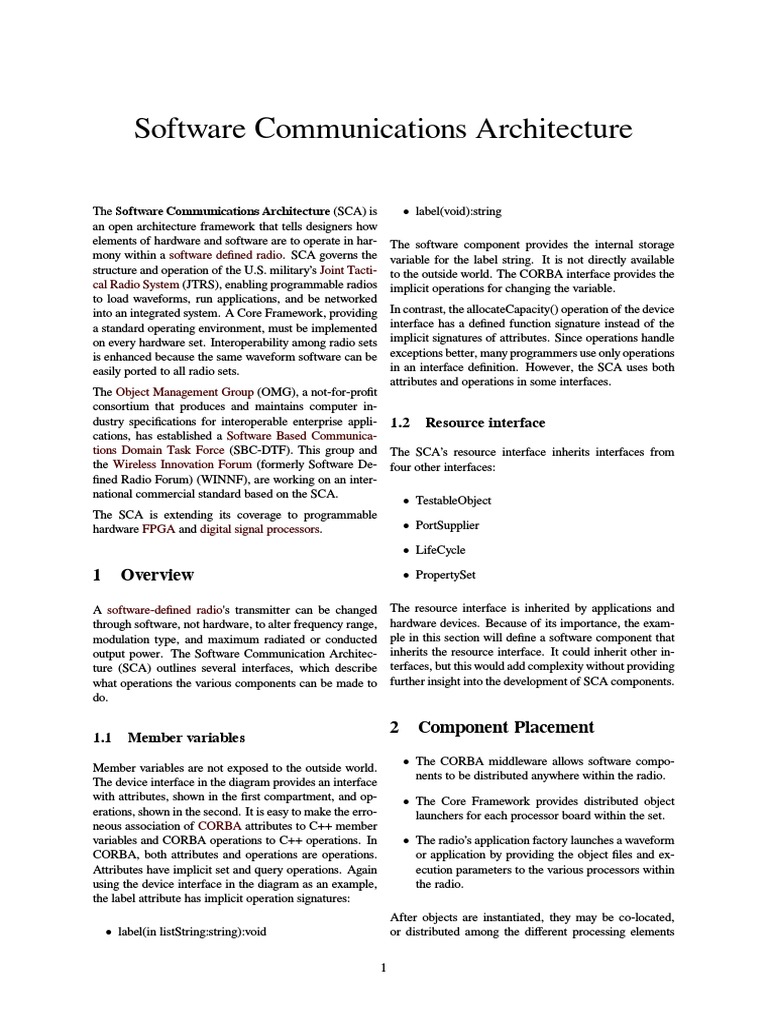 Software Communications Architecture | Download Free PDF | Systems ...