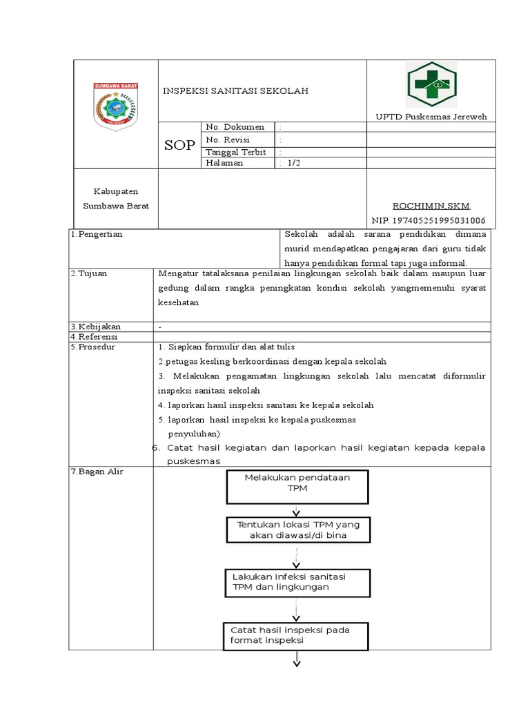 Inspeksi Sanitasi Sekolah | PDF