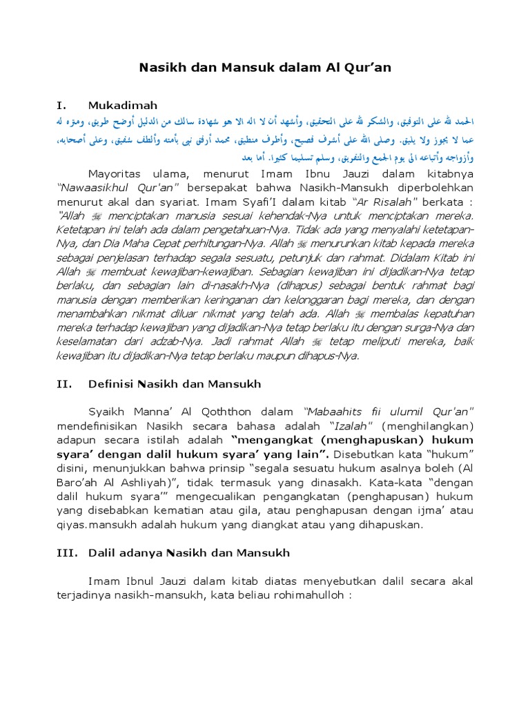 Nasikh Dan Mansukh Dalam Al Quran PDF | PDF