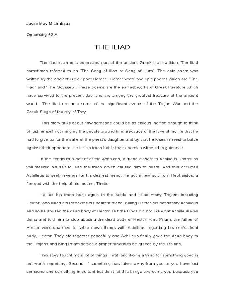 The Iliad | PDF | Iliad | Achilles