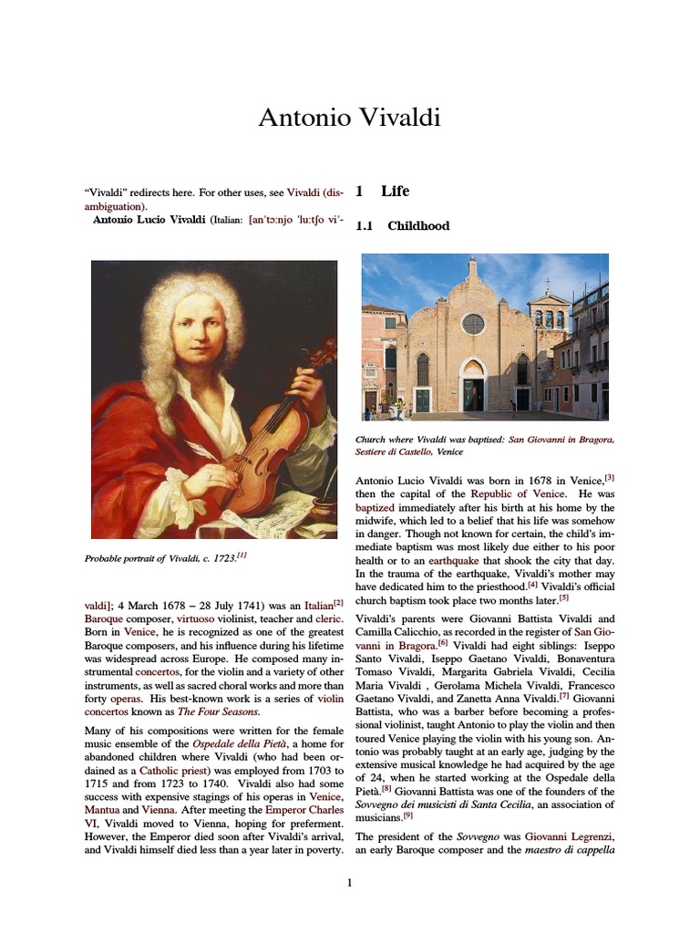 Antonio Vivaldi Biography Facts Childhood Family Life Vivaldi