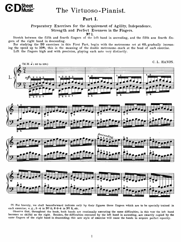 Hanon - 60 Esercizi PDF | PDF