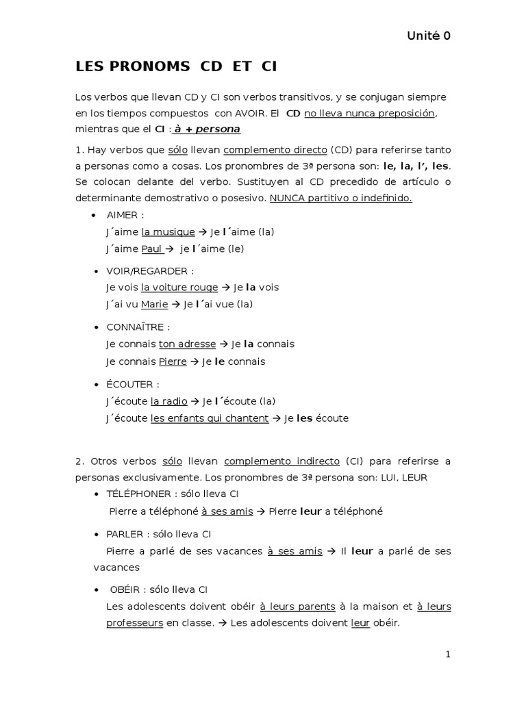 Pronoms Compléments Et Pronom y Et en | PDF | Pronombre | Lingüística