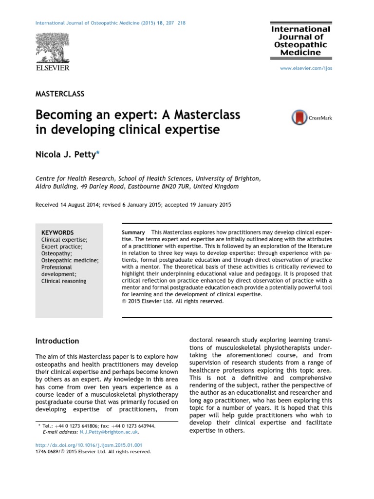 Become A Clinical Expertise | PDF | Expert | Mentorship