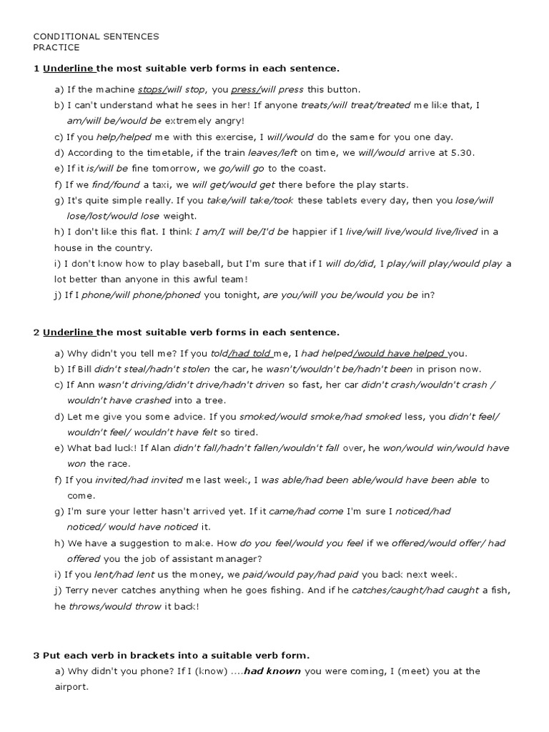 Conditional Sentences Practice | PDF