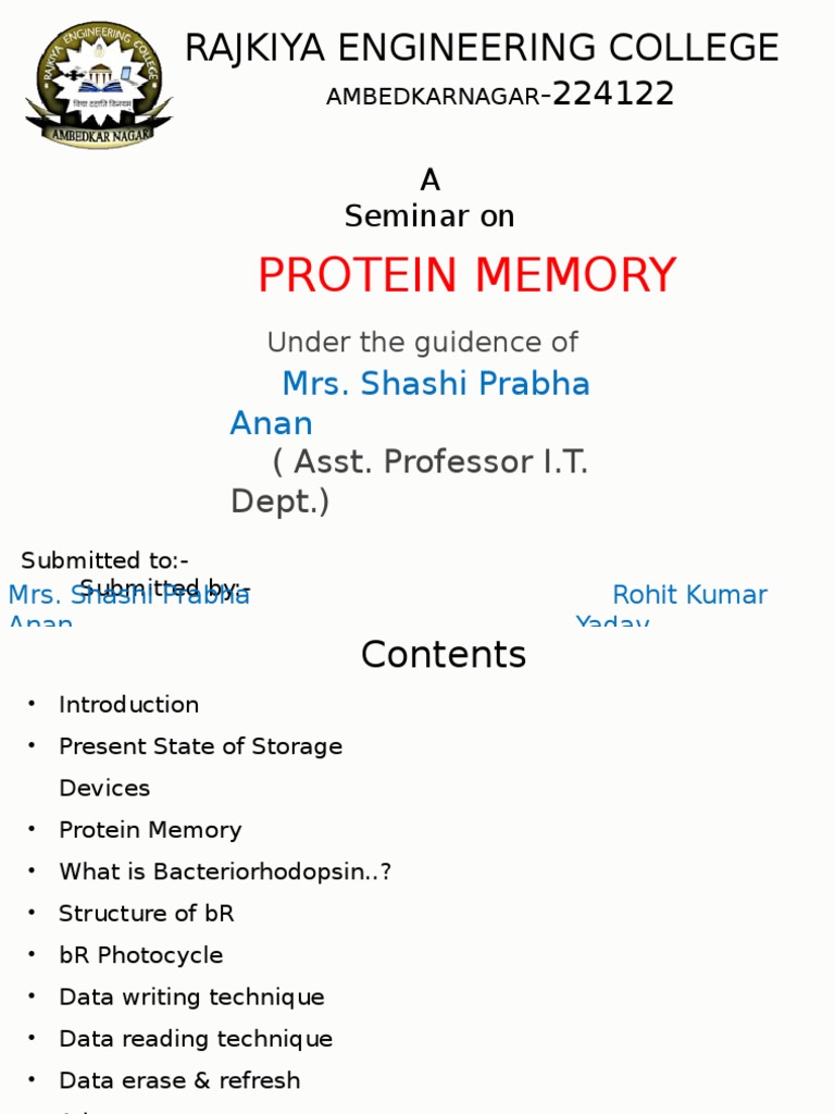 Protein Memory | PDF | Bacteriorhodopsin | Computer Data Storage