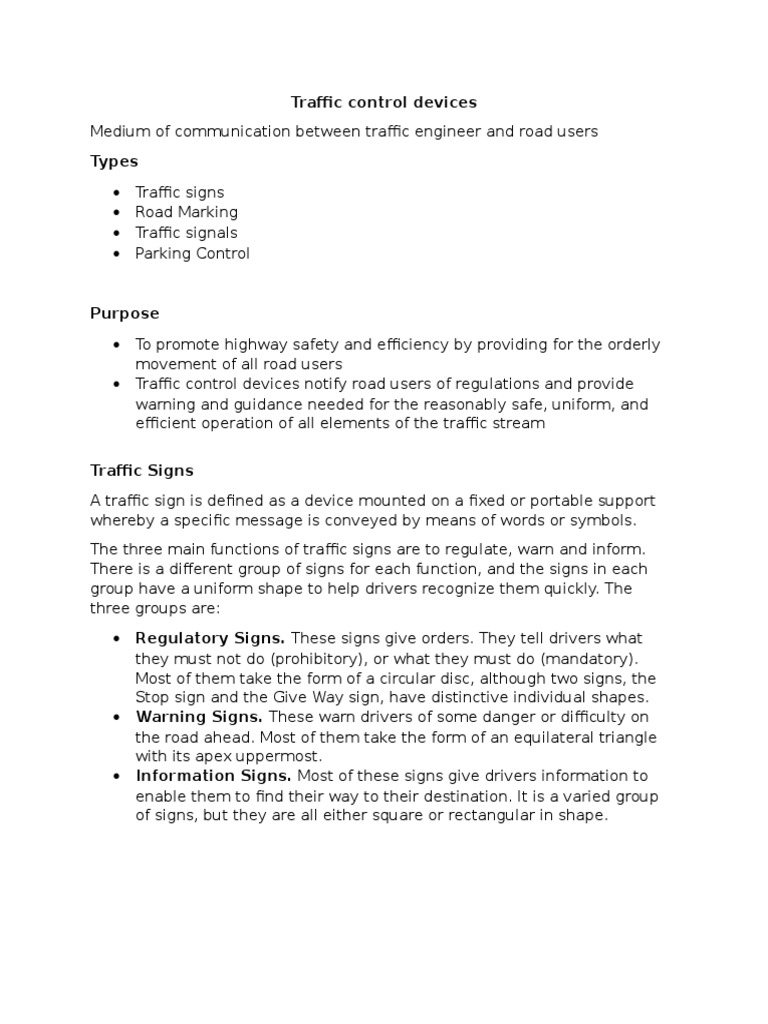 Traffic Control Devices | PDF | Traffic | Traffic Light