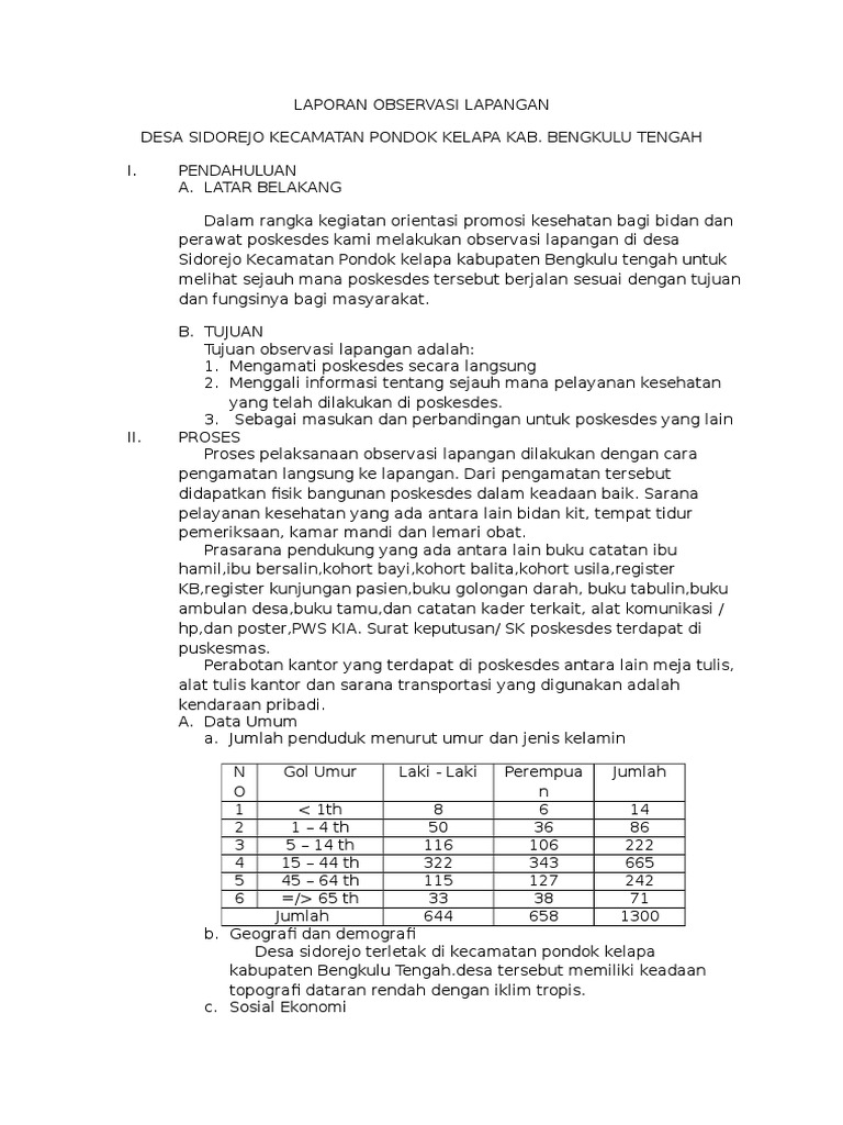Laporan Observasi Lapangan | PDF