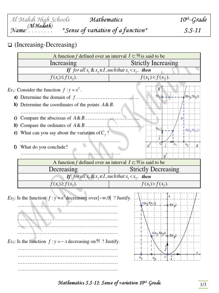 S s-11 Sense of Variation of A Function | Download Free PDF | Maxima ...
