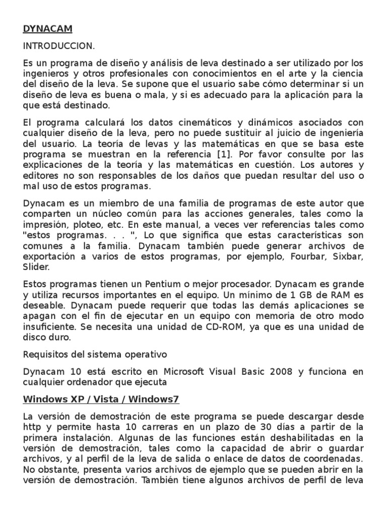 Dynacam General | PDF | Archivo de computadora | Programa de computadora