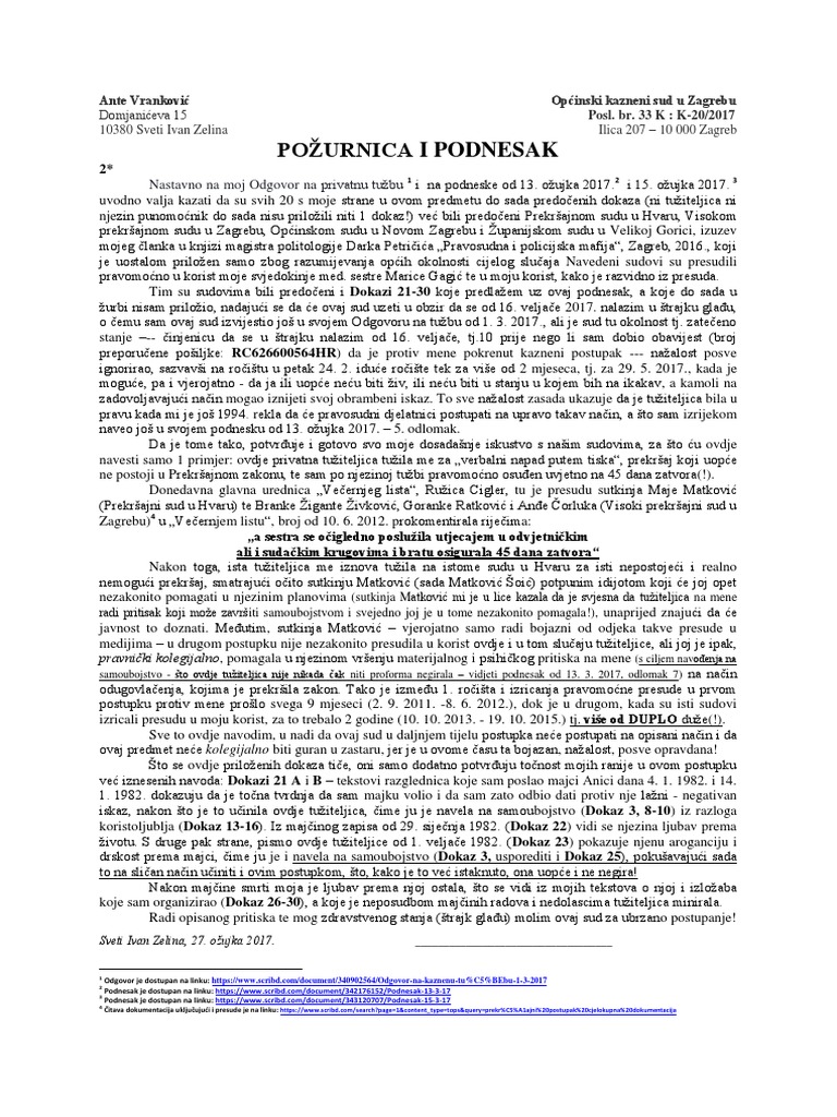 Požurnica I Podnesak 27 3 17 | PDF
