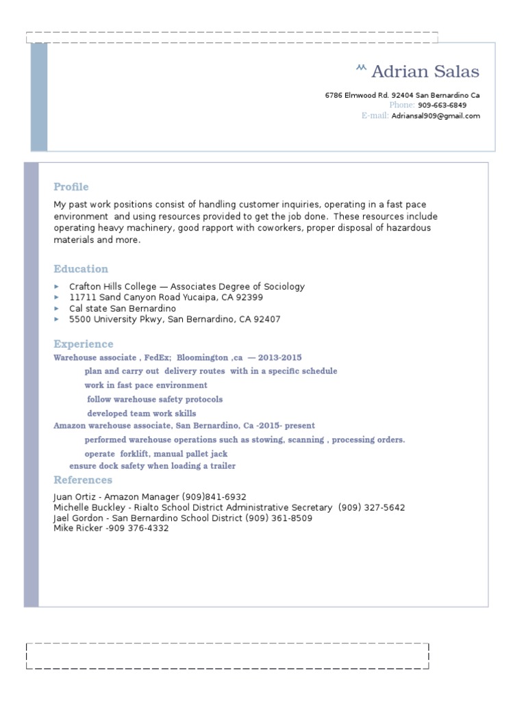 Adrian Salas Resume 2 | PDF