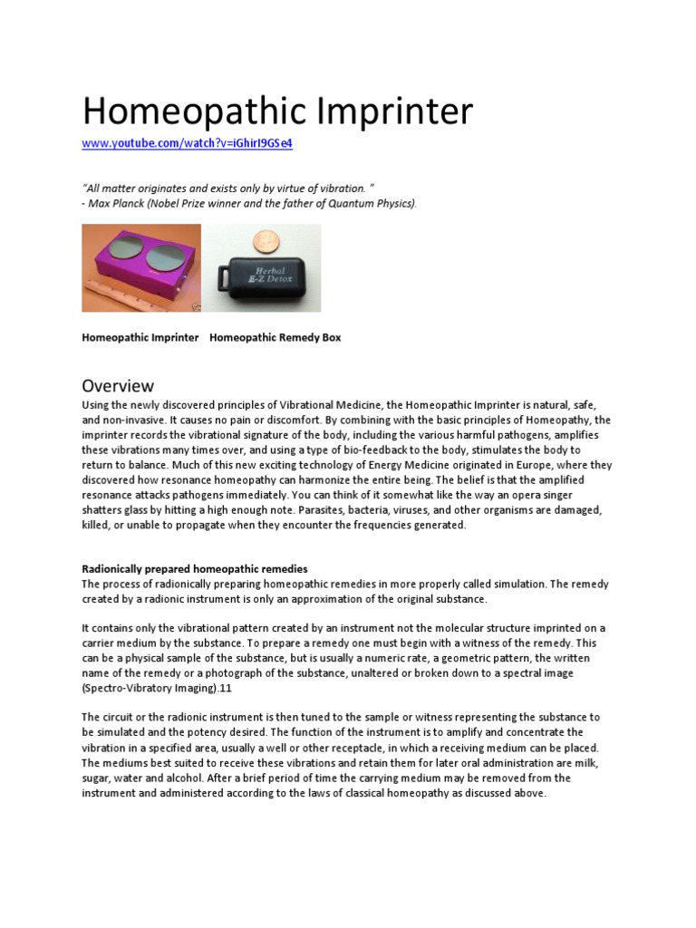 Homeopathic Imprinter | PDF
