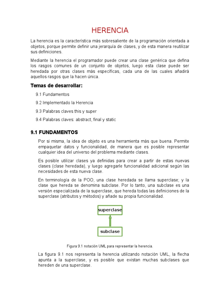 Herencia en Programación Orientada a Objetos | PDF | Herencia ...