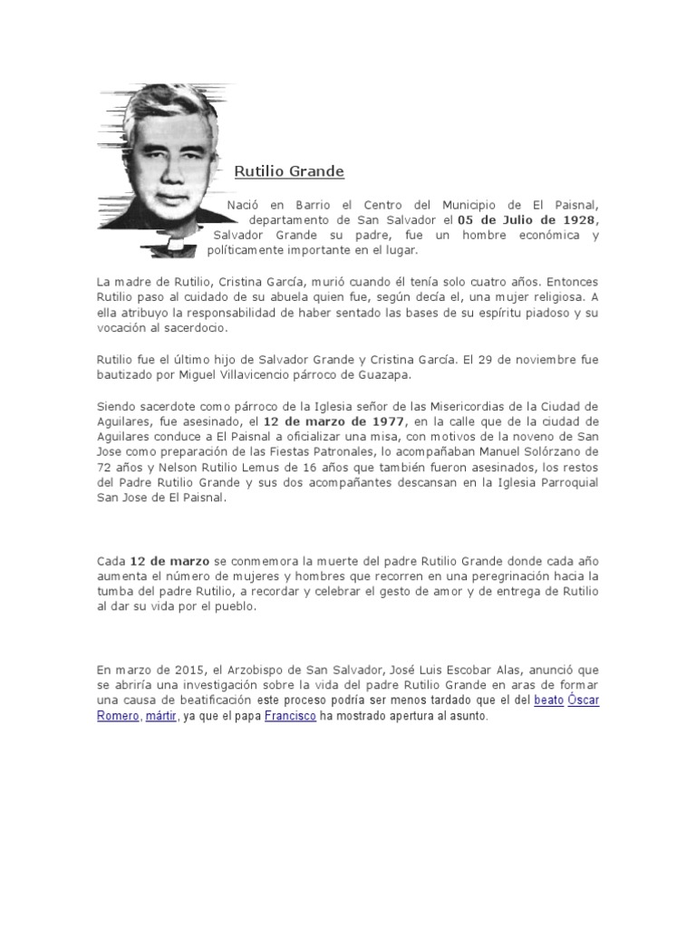 Rutilio Grande | PDF | Ciencias sociales