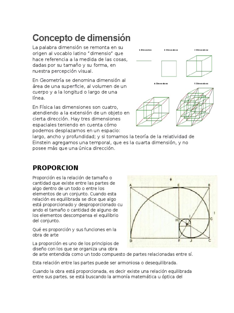 Concepto de Dimensión | PDF | Dimensión | Espacio