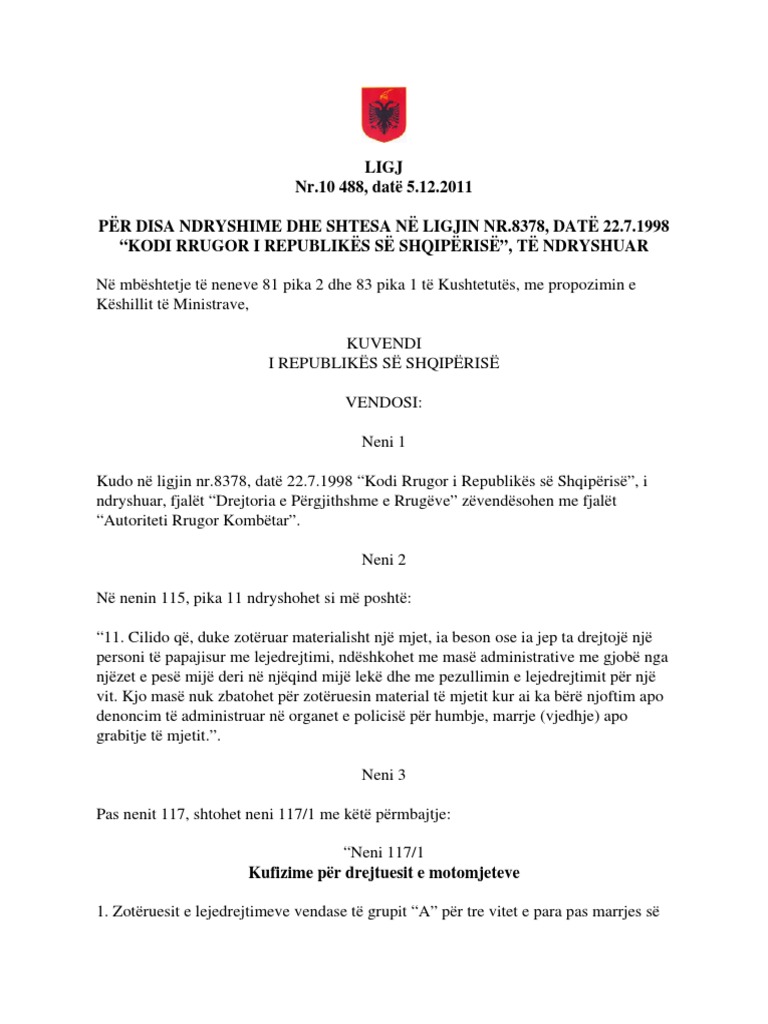 Ndryshime Kodi Rrugor | PDF