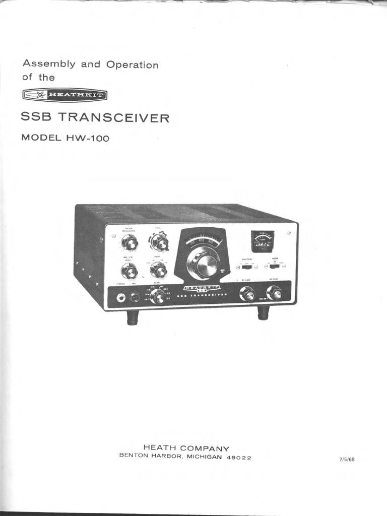 Heathkit HW-100 Transceiver Manual | PDF