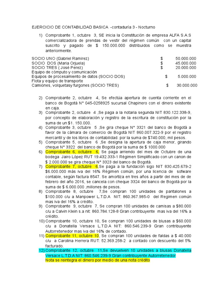 Ejercicio de Contabilidad Basica Este | PDF | Bancos | Bancario
