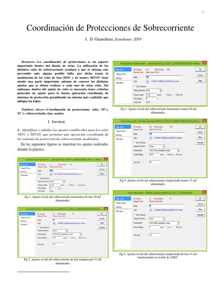 Coordinación de Protecciones de Sobrecorriente | PDF | Relé | Transformador