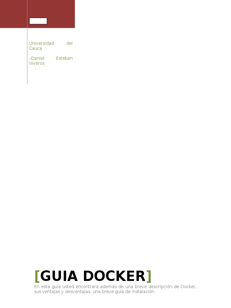 Guia Docker | PDF | Software del sistema | Arquitectura de Computadores Guia Docker | PDF | Software del sistema | Arquitectura de Computadores