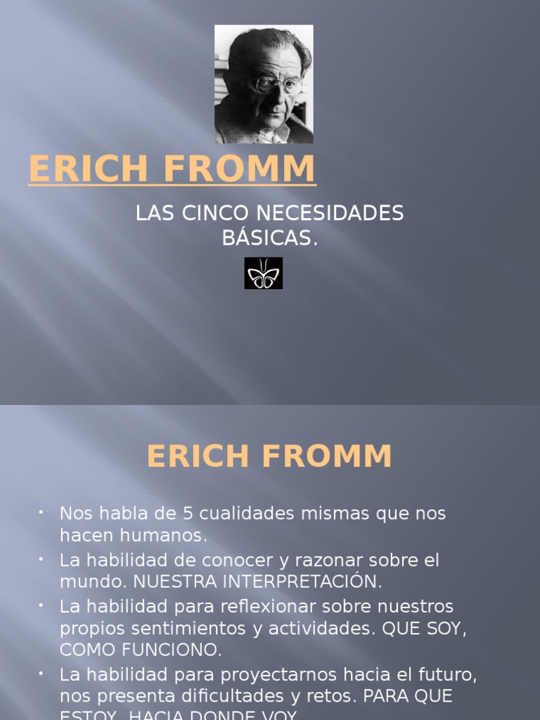 ERICH FROMM 5 Necesidades | PDF | Erich Fromm | Amor