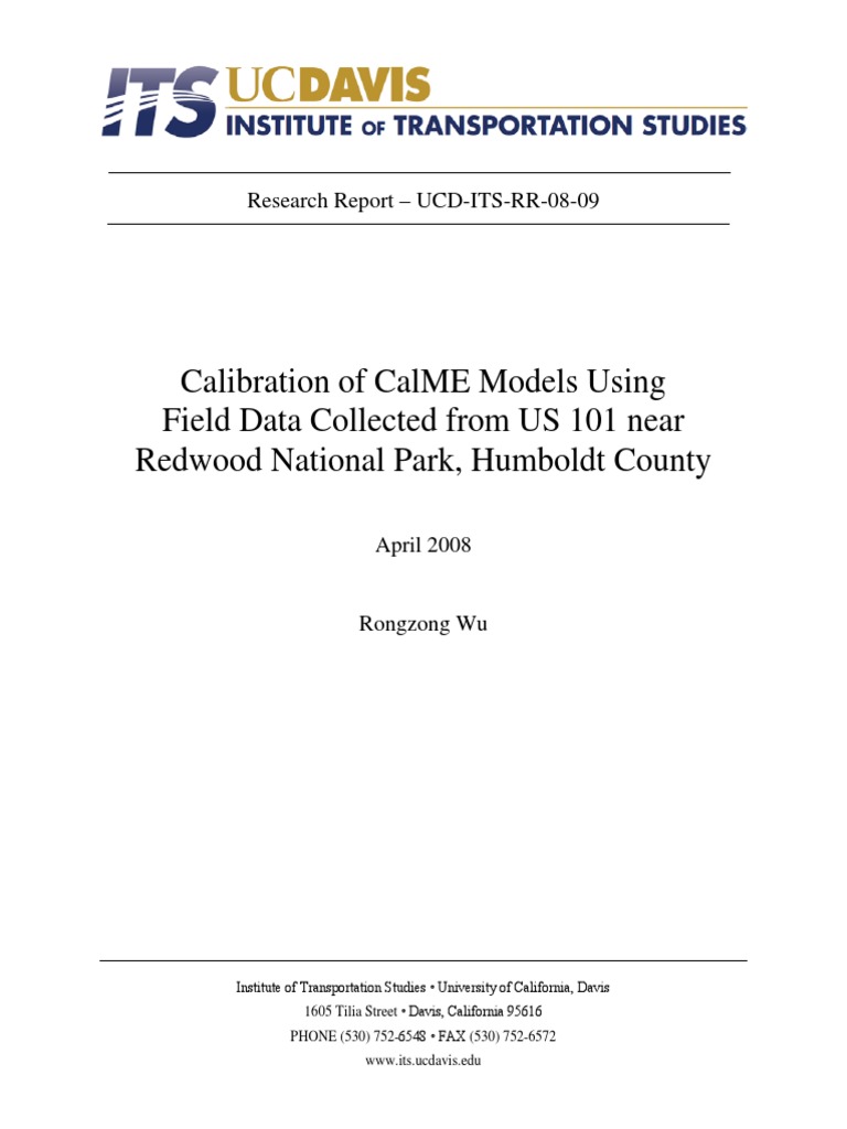 Calibration of Calme Models Using Field Data Collected From Us 101 Near ...