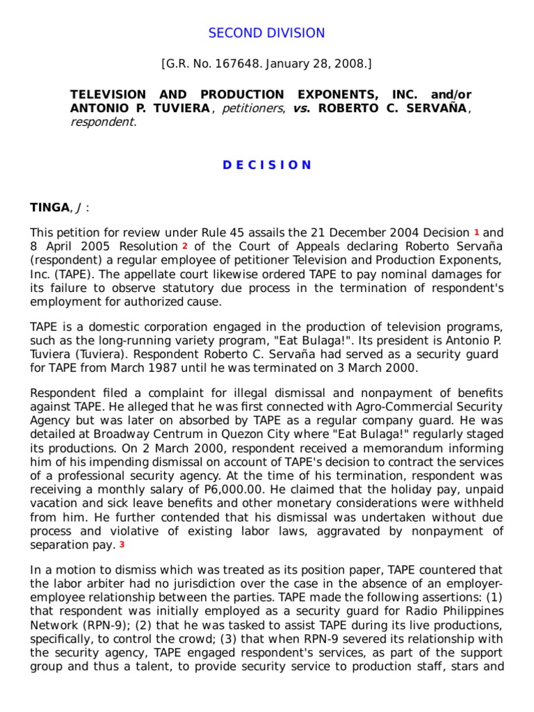 Tape, Inc Vs Servana | PDF | Independent Contractor | Employment