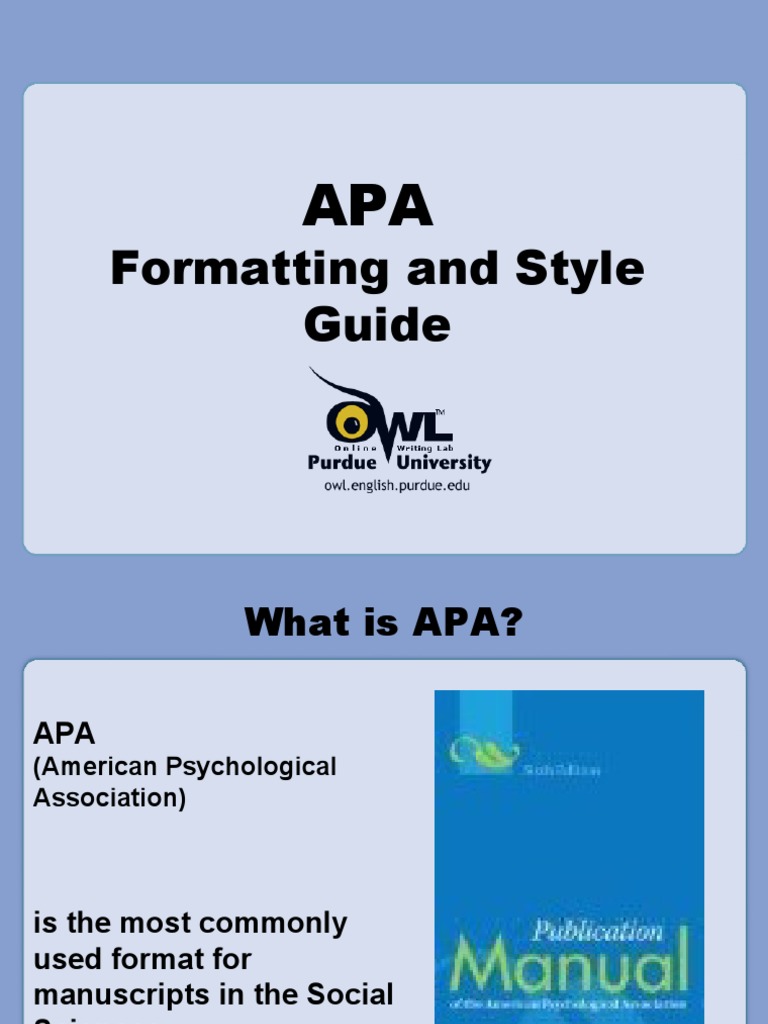 APA Style Guide for Social Sciences | PDF | American Psychological ...