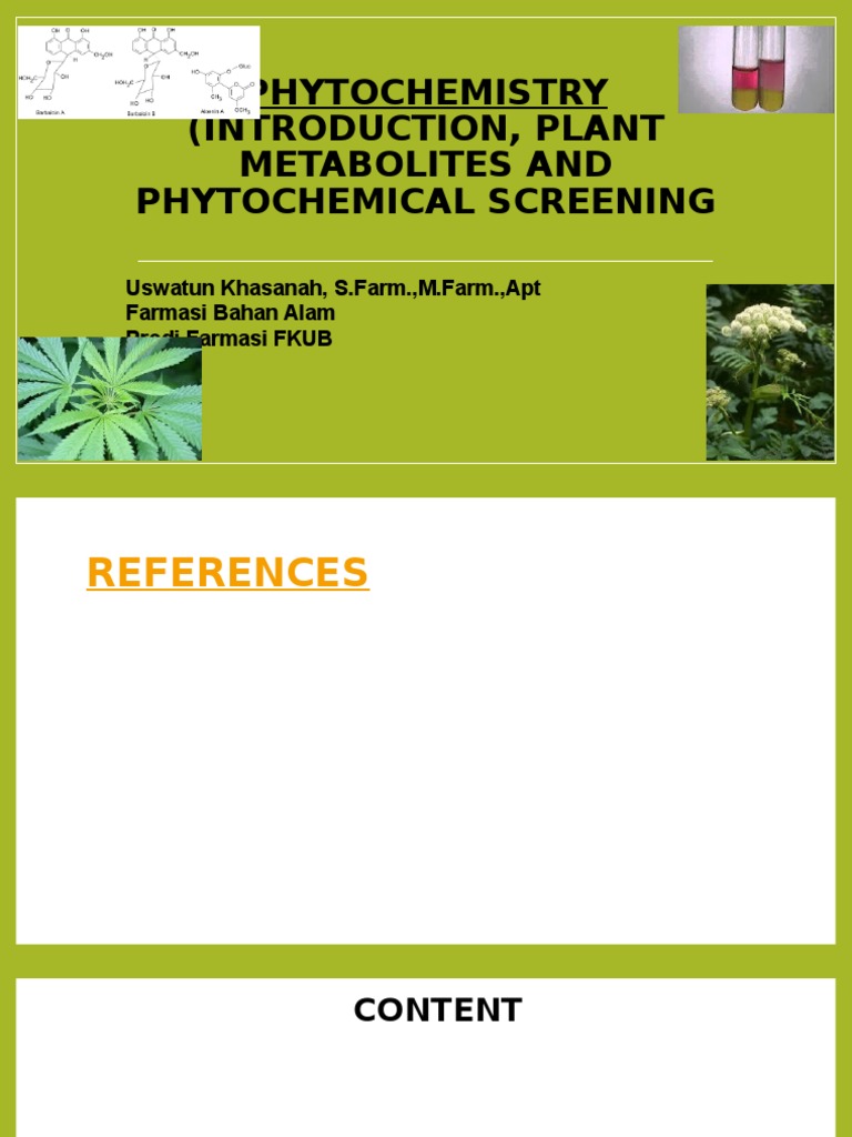 Phytochemistry (Introduction, Plant Metabolites and Phytochemical | PDF ...