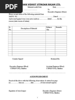 Material Return Note Format | PDF