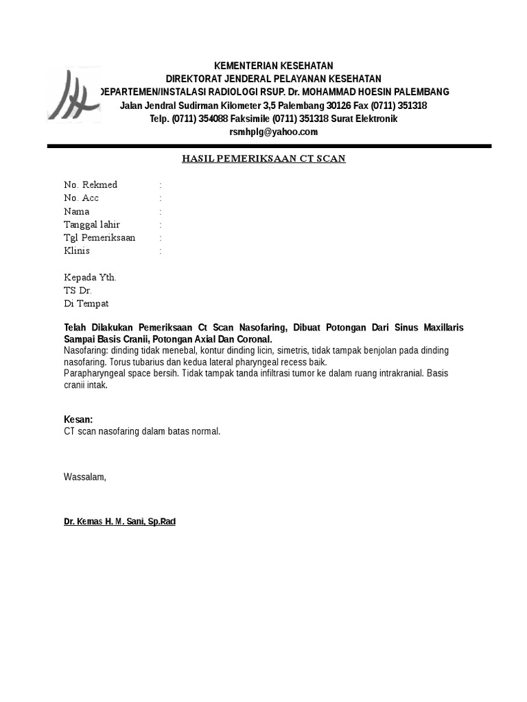 CT Scan Nasofaring | PDF