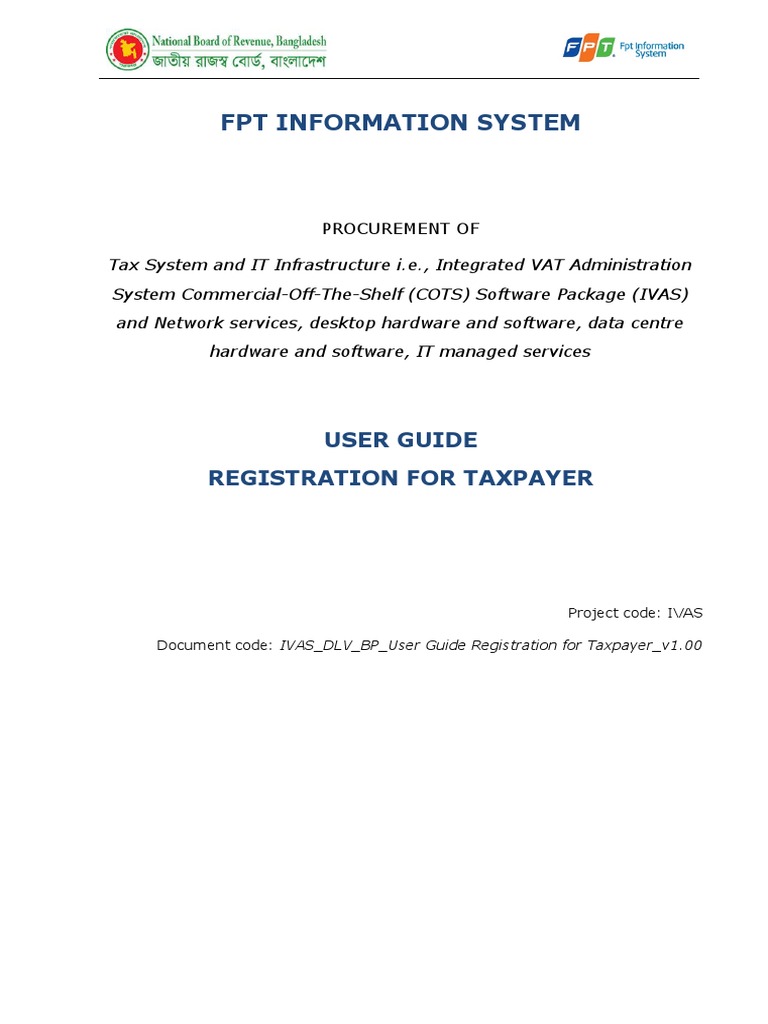 Taxpayer Registration User Guide IVAS | PDF | Login | Password