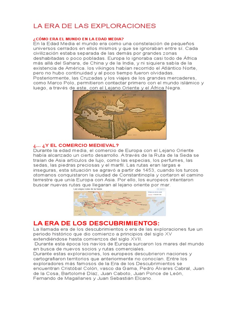 La Era de Las Exploraciones | PDF | Cristobal colon | Edad del ...