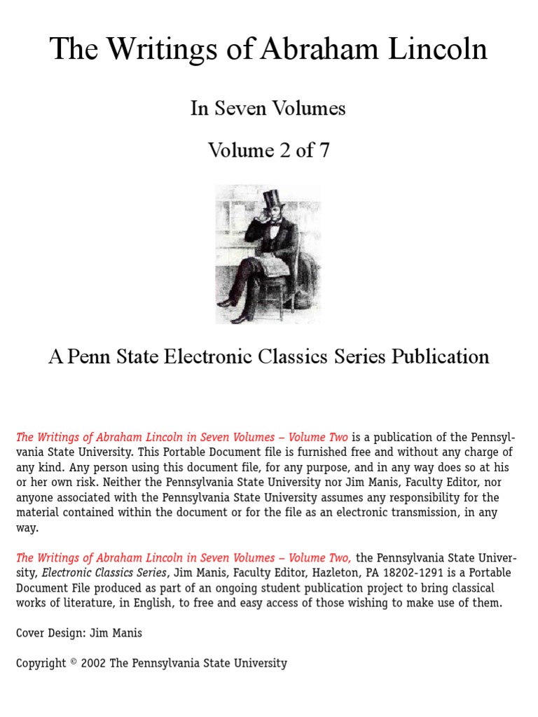 LINCOLN Abraham The Writings of Abraham Lincoln Vol 2 | PDF | Abraham ...