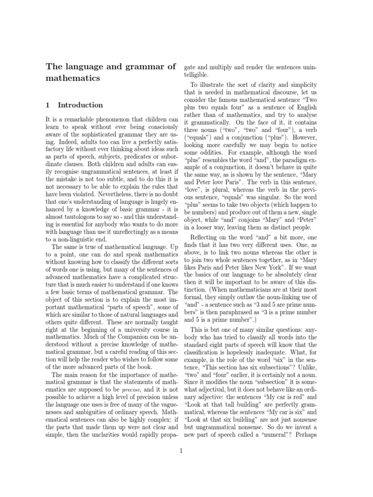 Grammar of Mathematics PDF | Download Free PDF | Shape | Function ...