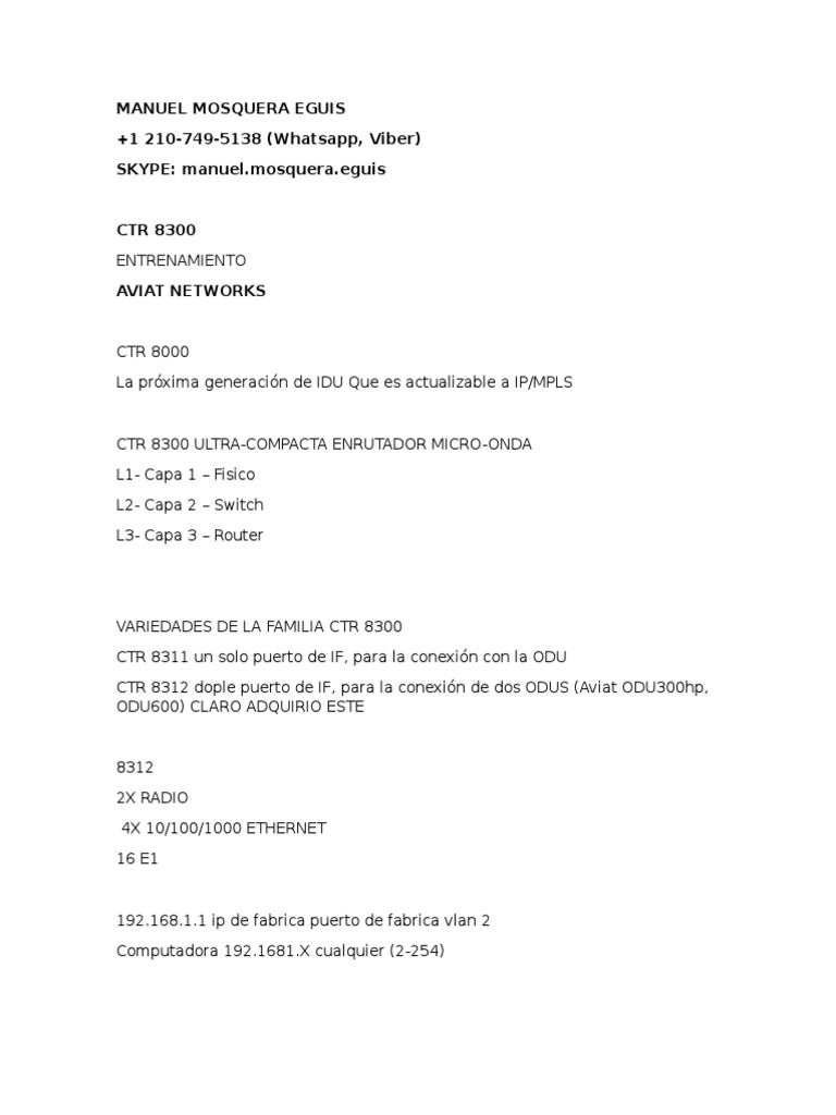 Aviat CTR 8000 | PDF