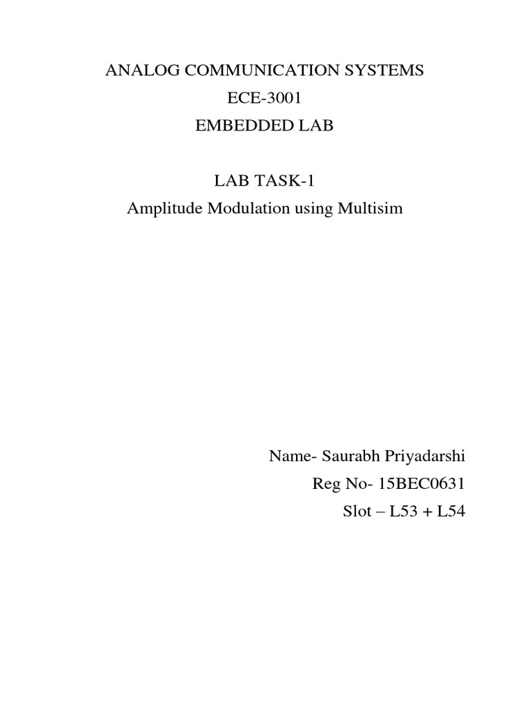 Amplitude Modulation Using Multisim | PDF | Detector (Radio) | Modulation