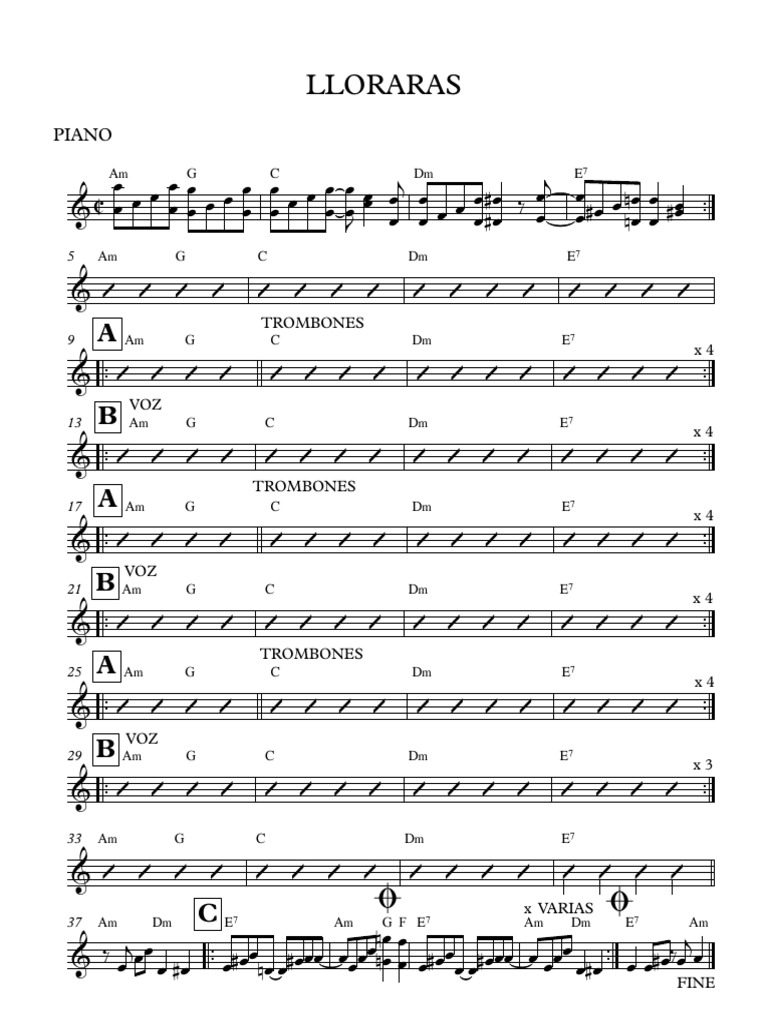 LLORARAS - Partitura Completa | PDF